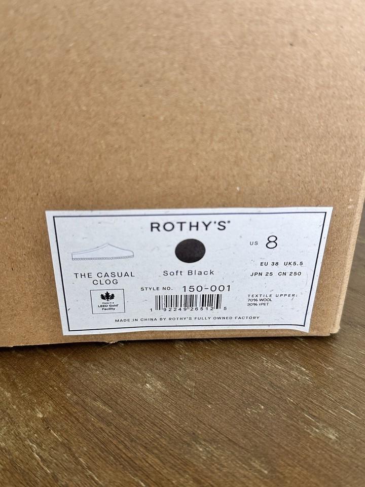 Rothy’s The Casual Clog Women’s Size 8 Soft Black | eBay