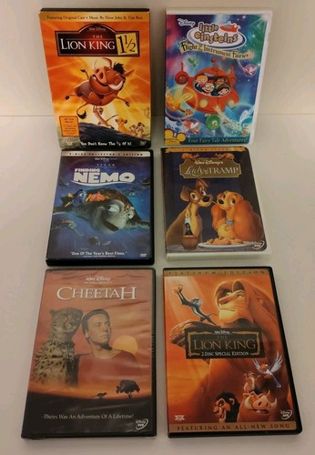 Disney DVD Lot Kids Family Movies Lion King Finding Nemo Lady & Tramp ...
