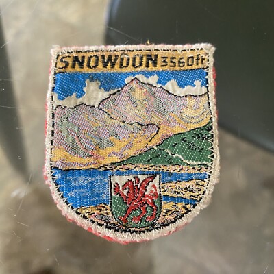 Vintage 'SNOWDON 3560 ft. UK' Cloth PATCH Souvenir TOURIST Sew On BADGE ...