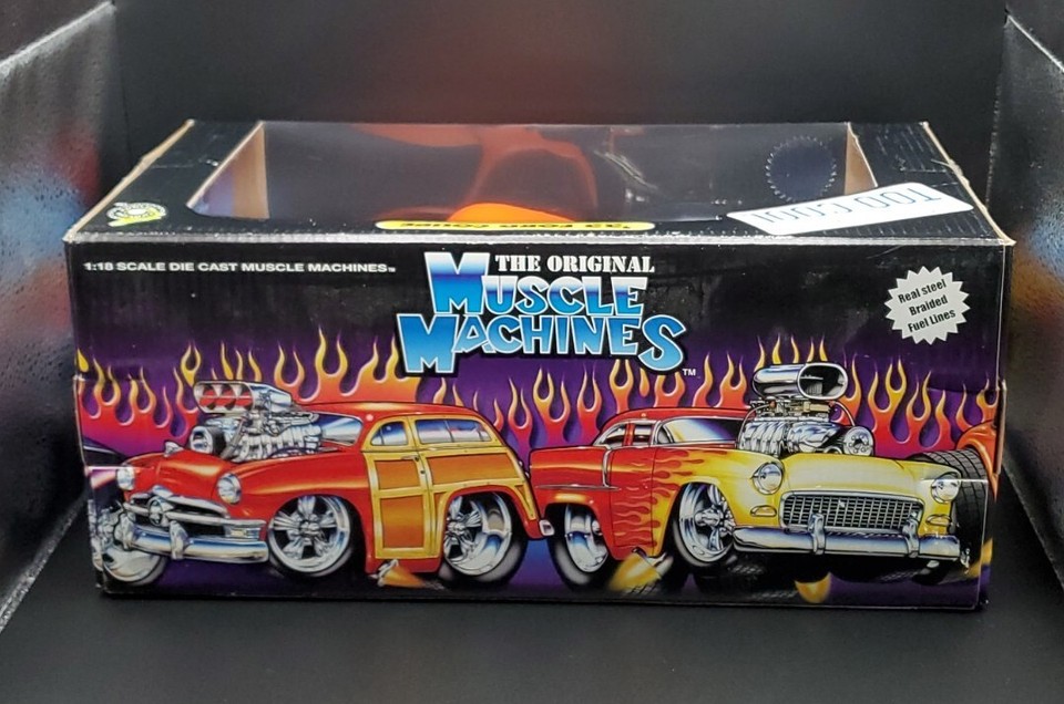 '33 FORD COUPE ORANGE 1:18 SCALE MUSCLE MACHINES REAL STEEL BRAIDED ...