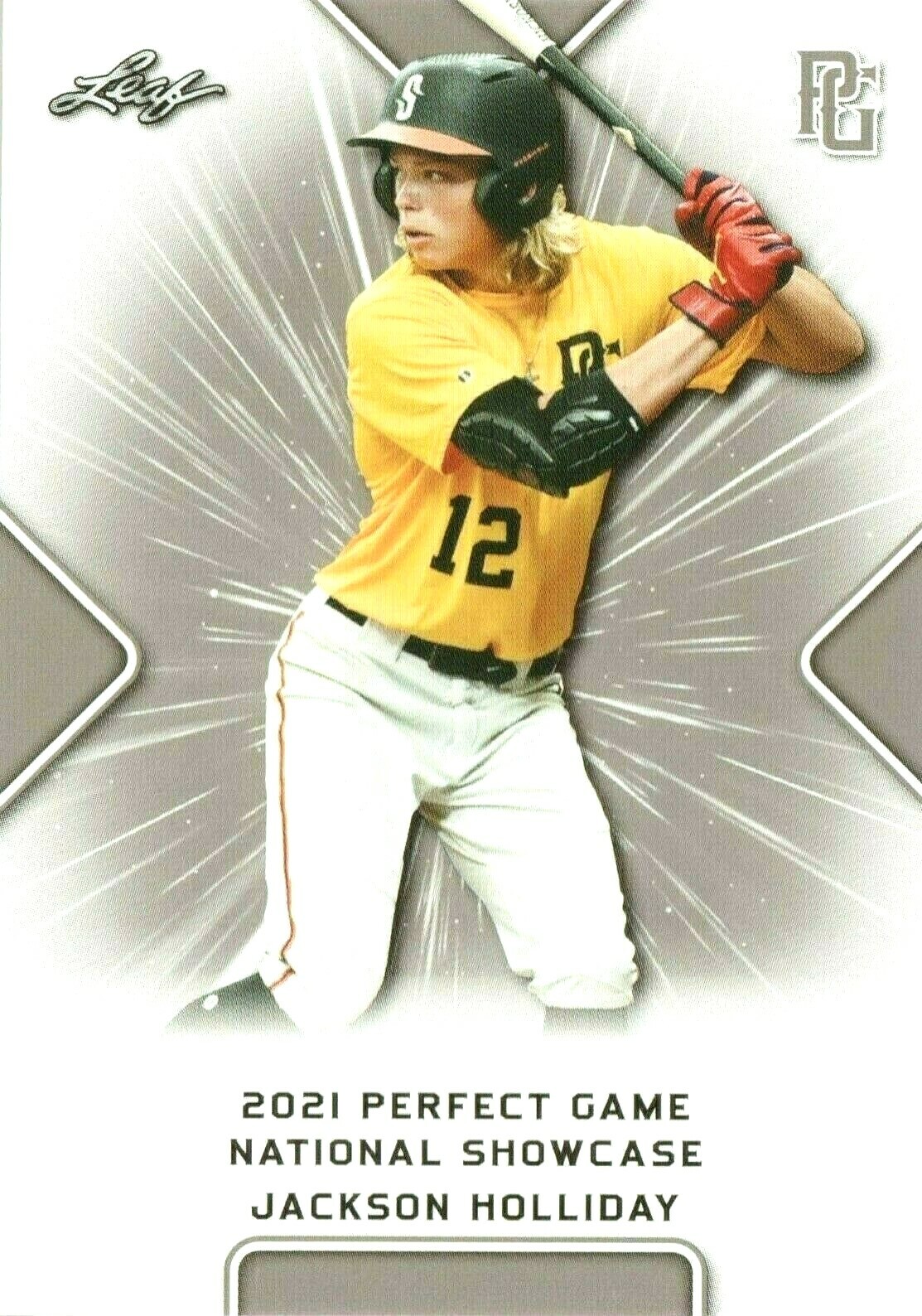 JACKSON HOLLIDAY 2021 LEAF PERFECT GAME DIRECT ALLSTARS ROOKIE CARD #DI ...