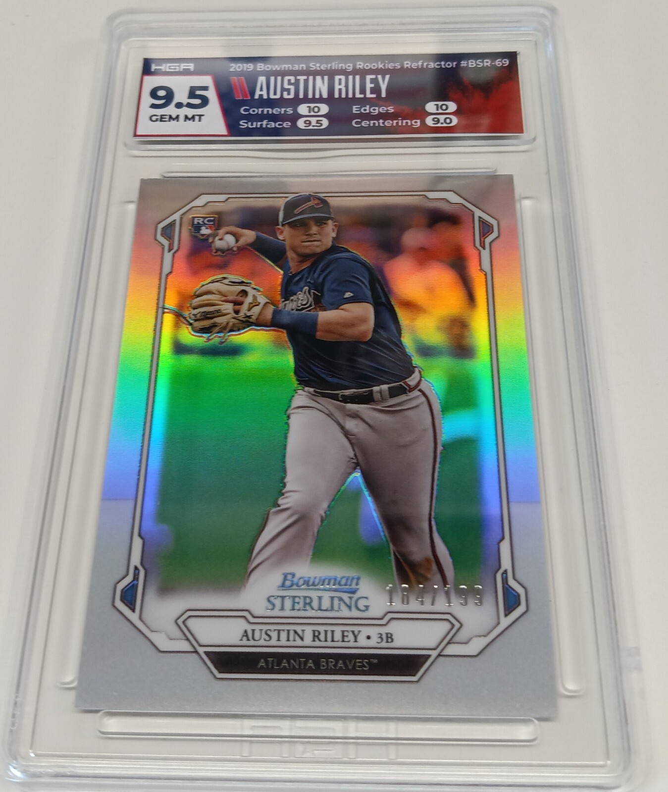 2019 AUSTIN RILEY Bowman Sterling REFRACTOR ROOKIE #BSR-69 HGA 9.5 GEM ...