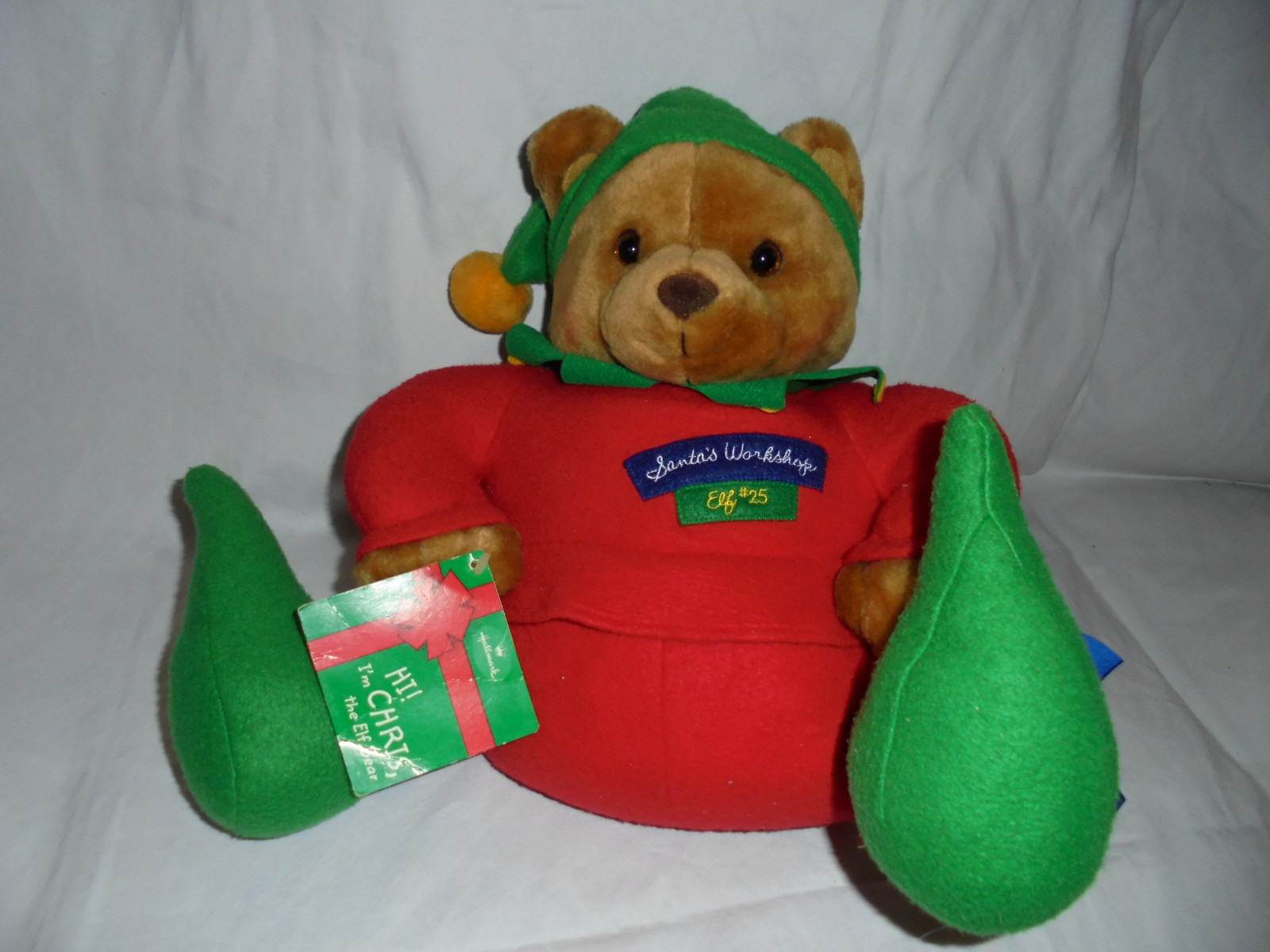 Hallmark Chris Elf Bear Santa's Workshop #25 15" Plush Soft Toy Stuffed ...