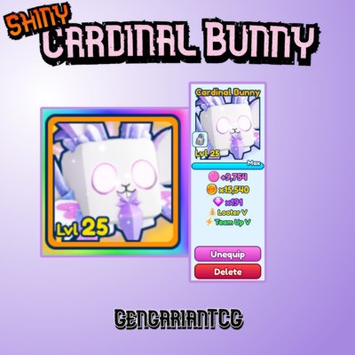 Shyny Cardinal bunny bubble gum simulator infinity | eBay