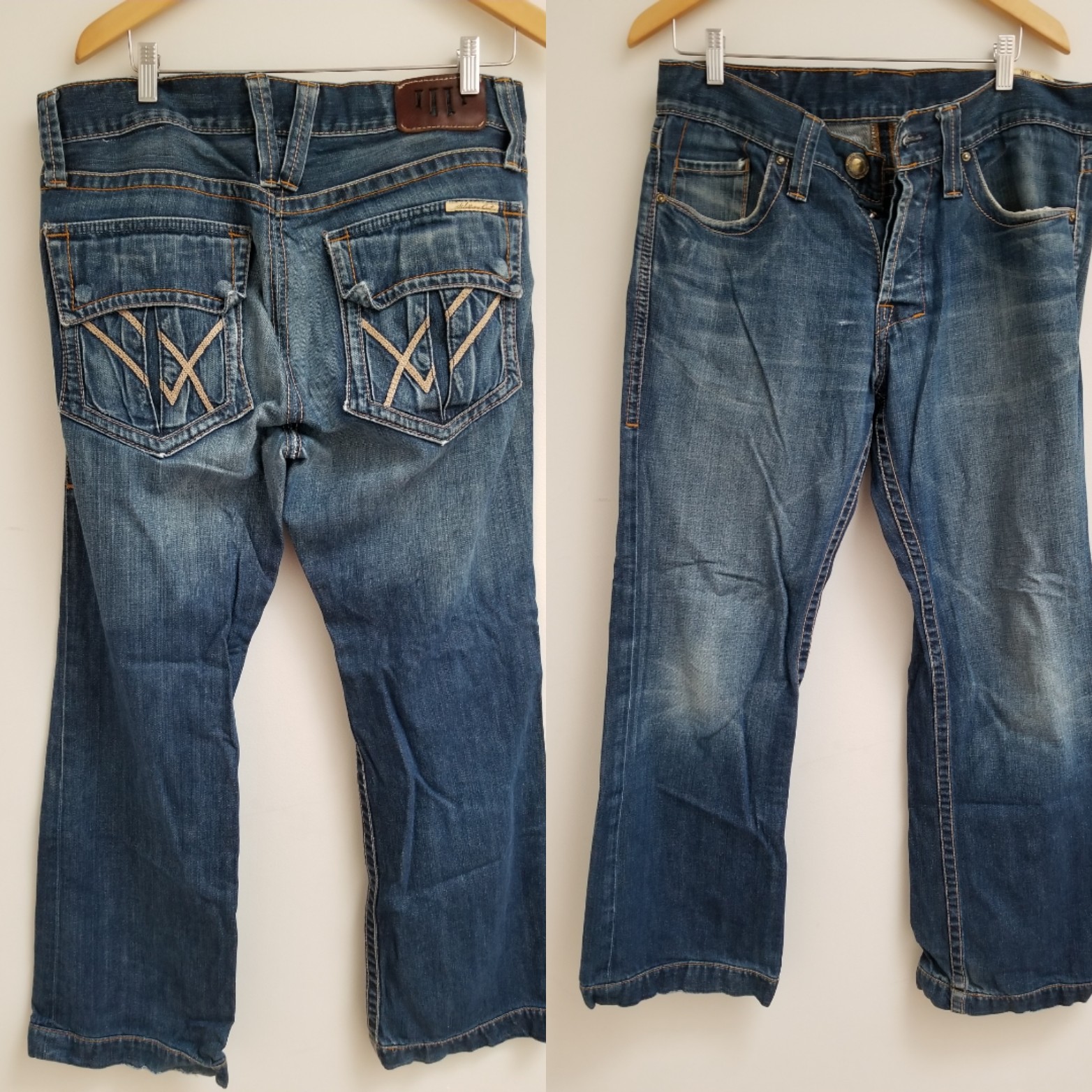 WILLIAM RAST Men's Jeans "JOHN Flare Cargo" Button Fly Size 34-30 | eBay