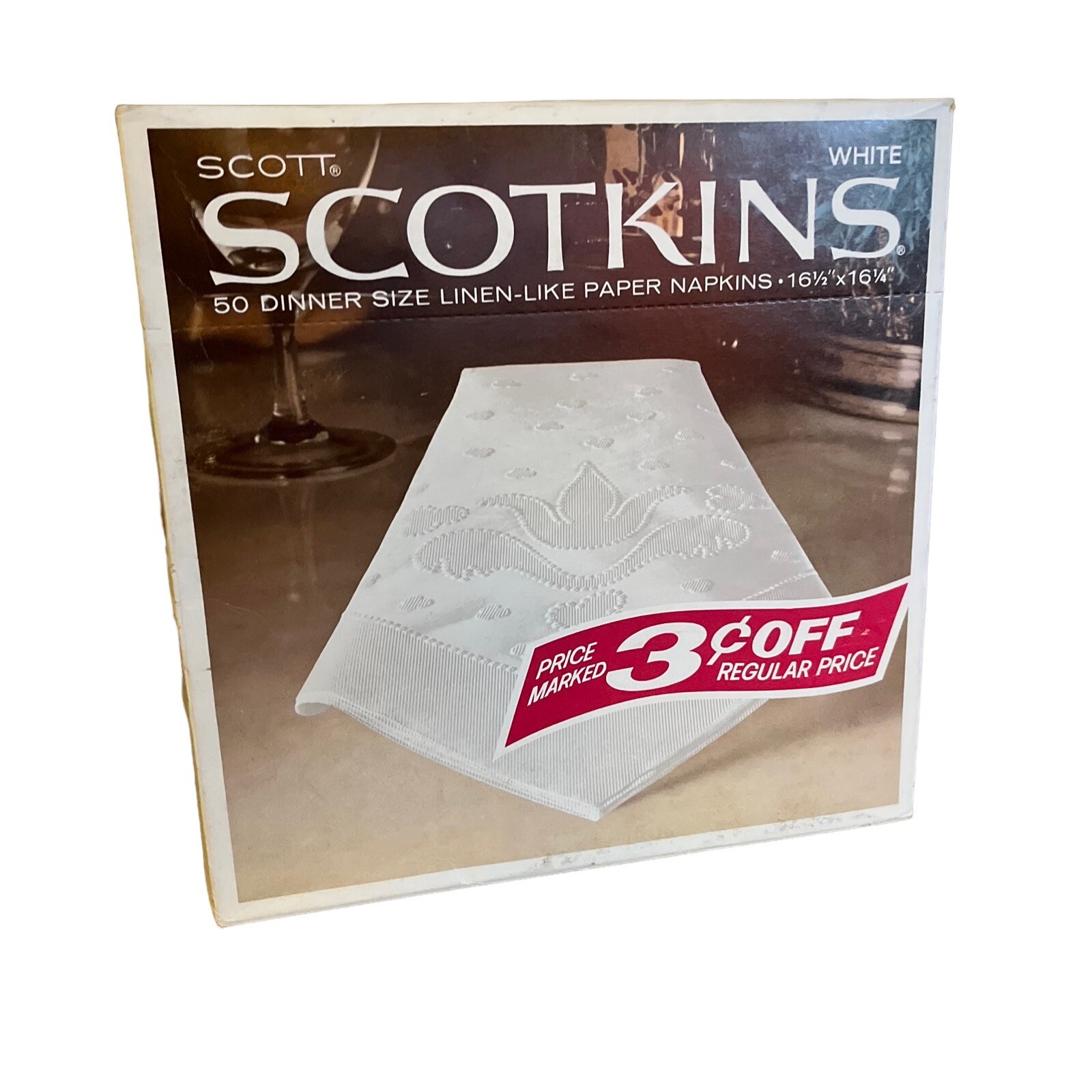 HTF Scott Scotkins White 50 Dinner Linen Like Paper Napkins NOS 1965 ...