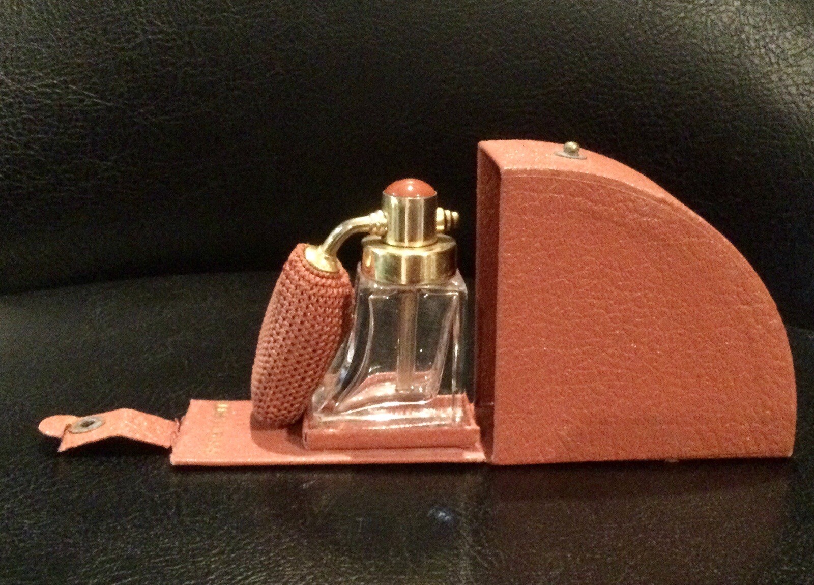 DeVilbiss Travel Perfume Bottle Atomizer Leather Case Art Deco | eBay