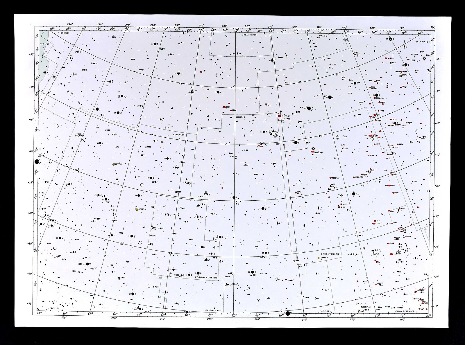 1950 Star Map Chart Hercules Bootes Canes | Grelly UK