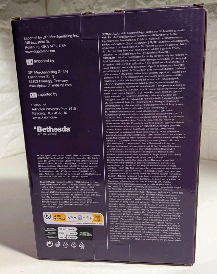 Fallout Nuka Cola Quantum Teal Glass Rocket Bottle + 10 Bottle Caps ...