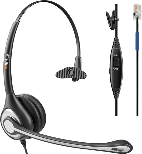 Wantek Cisco Phone Headset with Microphone Noise Cancelling & Mute ...