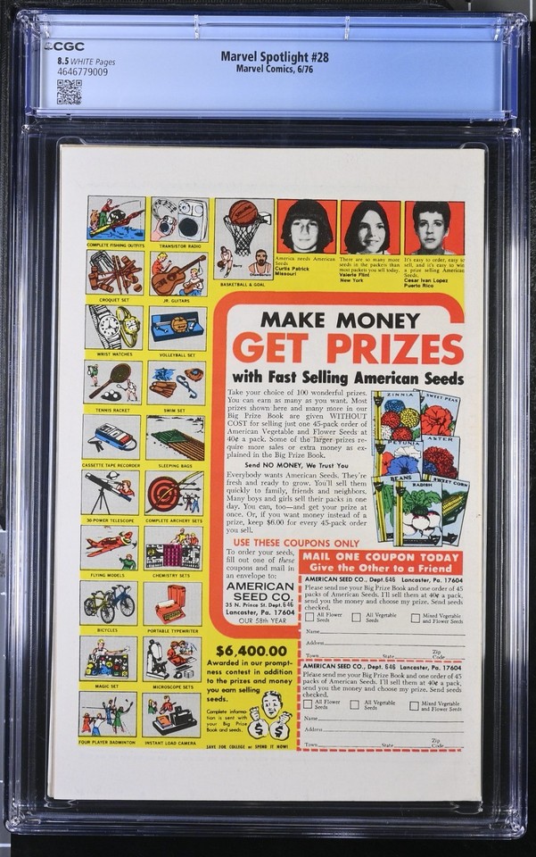 Marvel Spotlight #28 1976 Marvel Comic VF+ CGC Graded Key 1st Solo Moon ...