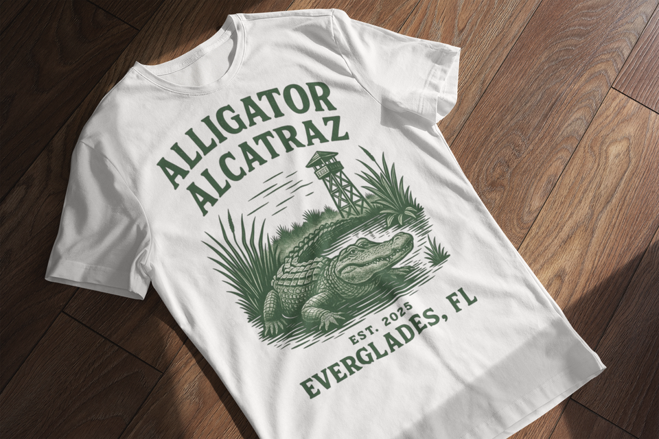Alligator Alcatraz T-shirt MAGA Political Republican Party Merch | eBay