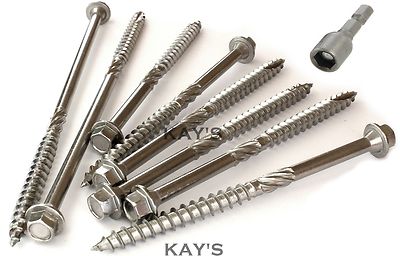 LANDSCAPE SCREWS A4 STAINLESS STEEL HEX SLEEPER DECKING FIXING ...