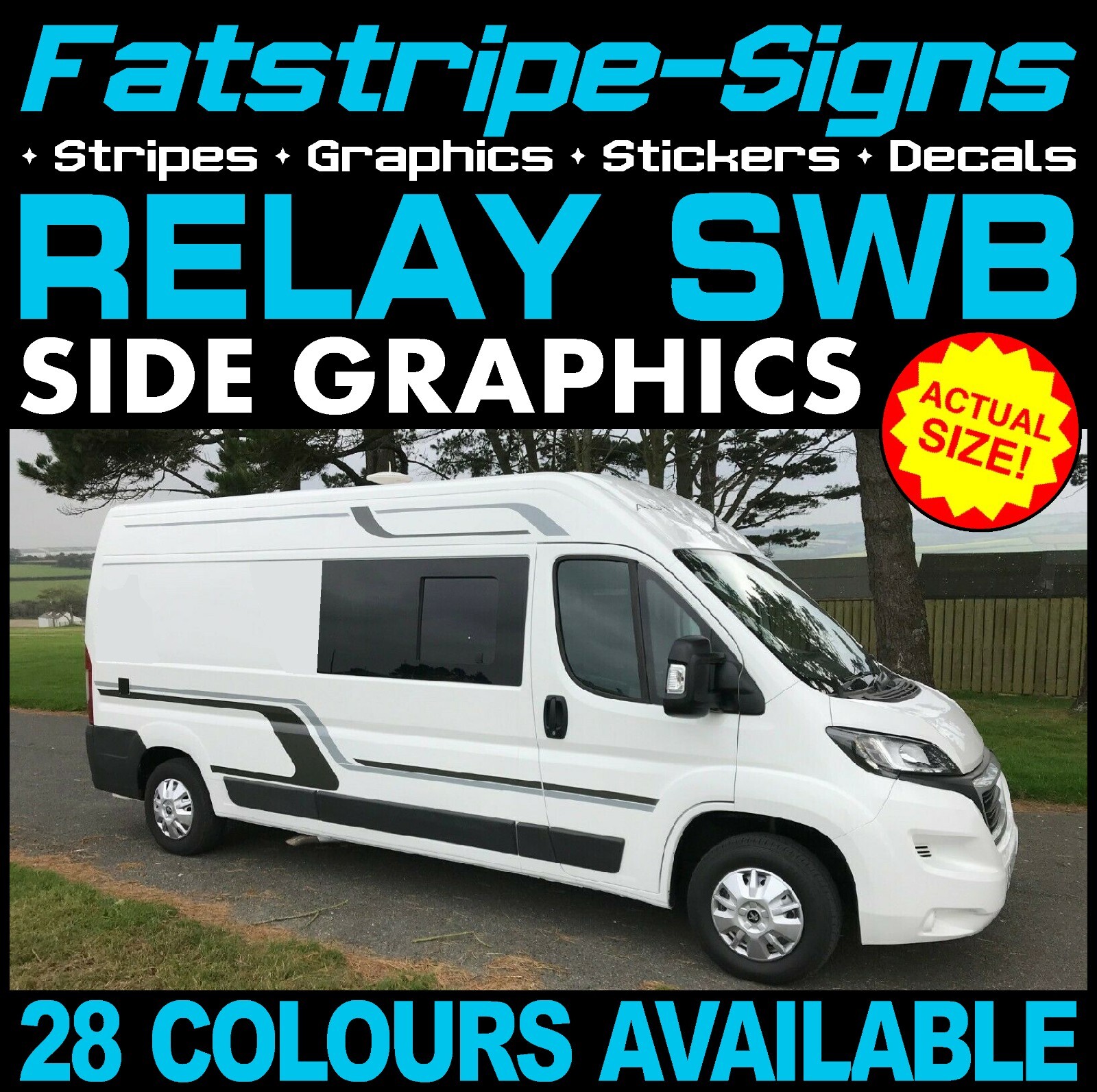 to fit CITROEN RELAY L1 SWB GRAPHICS STICKERS STRIPES DECALS DAY VAN ...