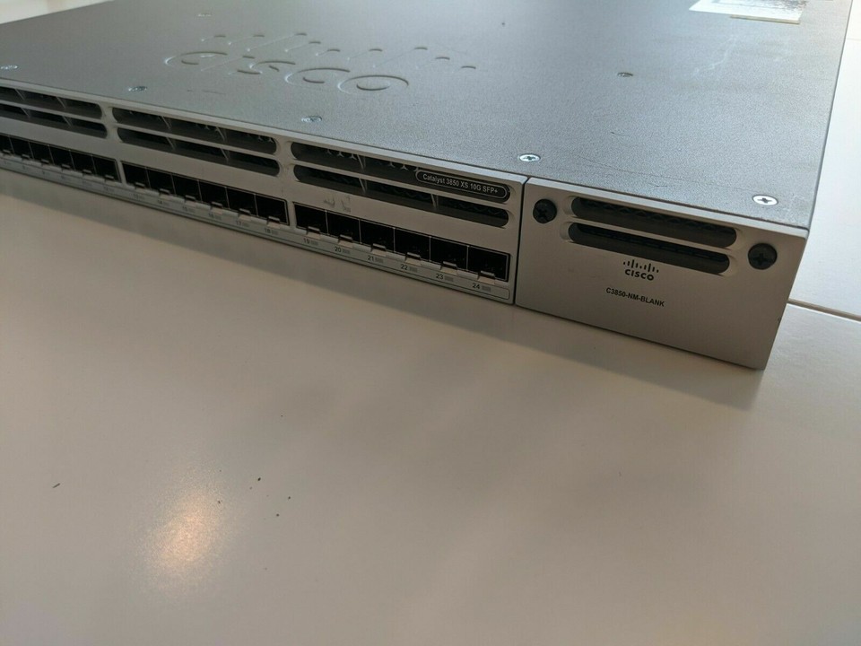 Cisco WS-C3850-24XS-S IP Base Switch 24 SFP+ Ethernet Ports 715WAC PWR ...