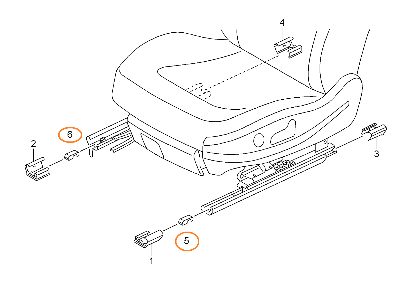 Audi A3 S3 Mk3 8v 2013-2019 Front Seat Rail Cover End Cap Trim ...