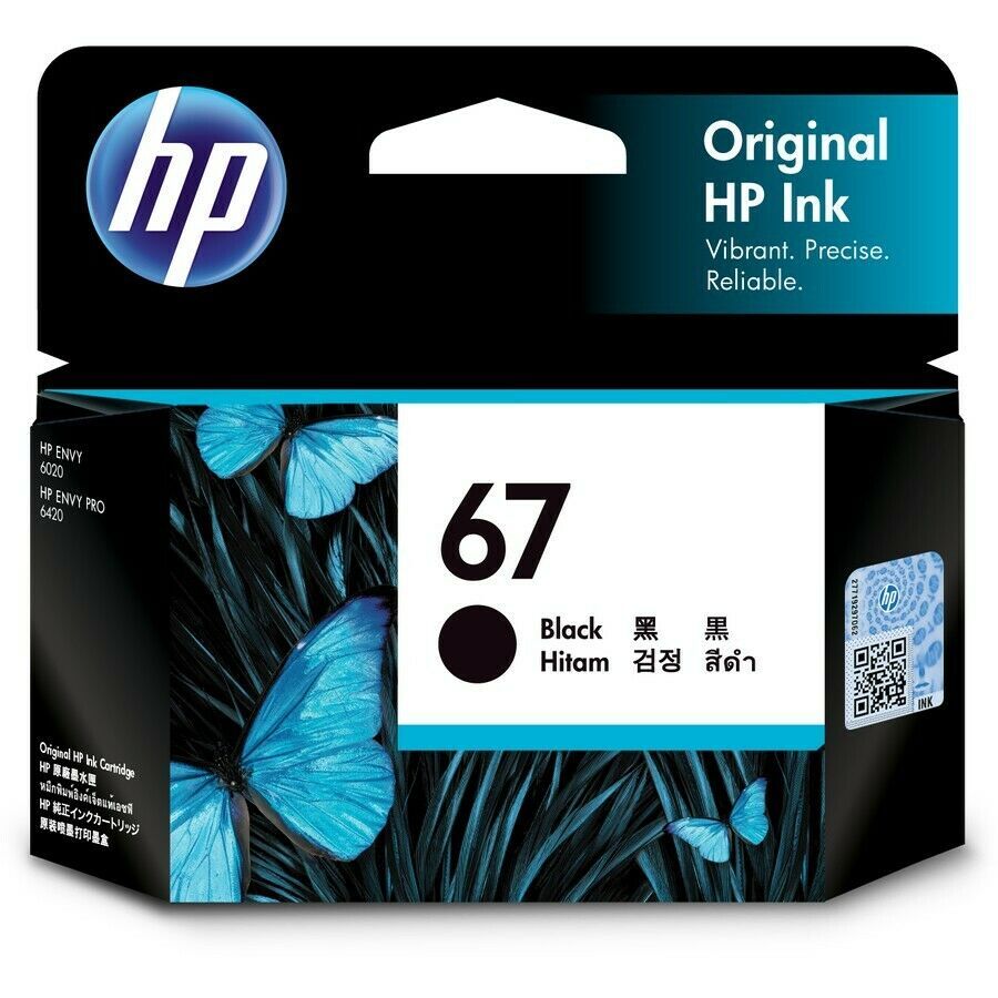 2 x Genuine HP67 Ink Cartridges BLACK+COLOUR for hp Envy 6020 Pro 6420 ...