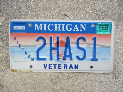 Michigan 2005 Vietnam Veteran license plate # 2HAS1 | eBay