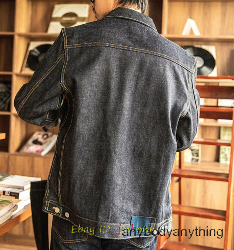 Denim Jacket Men's 16oz Heavyweight Selvedge Coat Vintage Casual Top | eBay