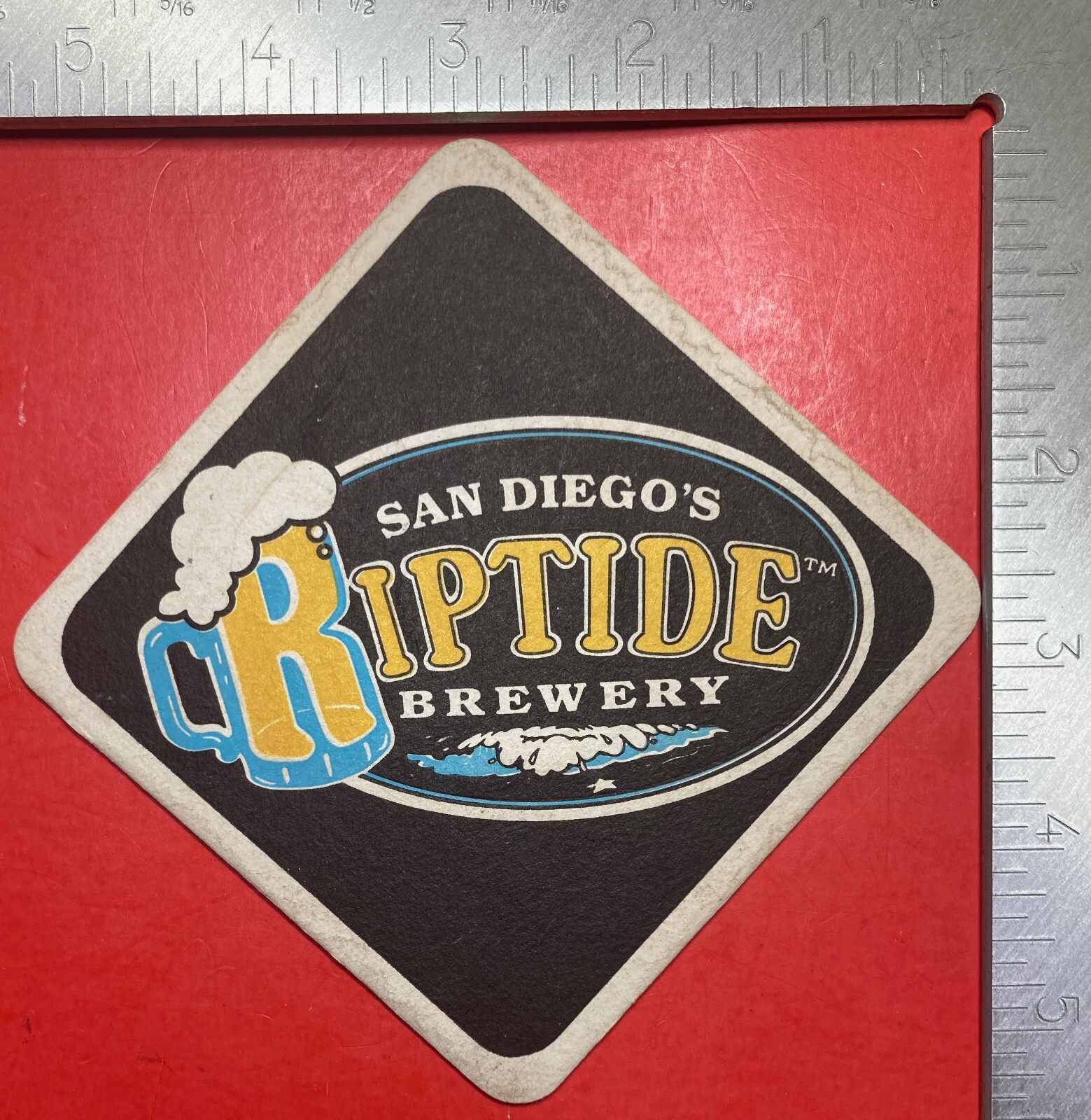 SAN DIEGO'S RIPTIDE BREWERY. 4 INCH SQUARE BEER COASTER | eBay