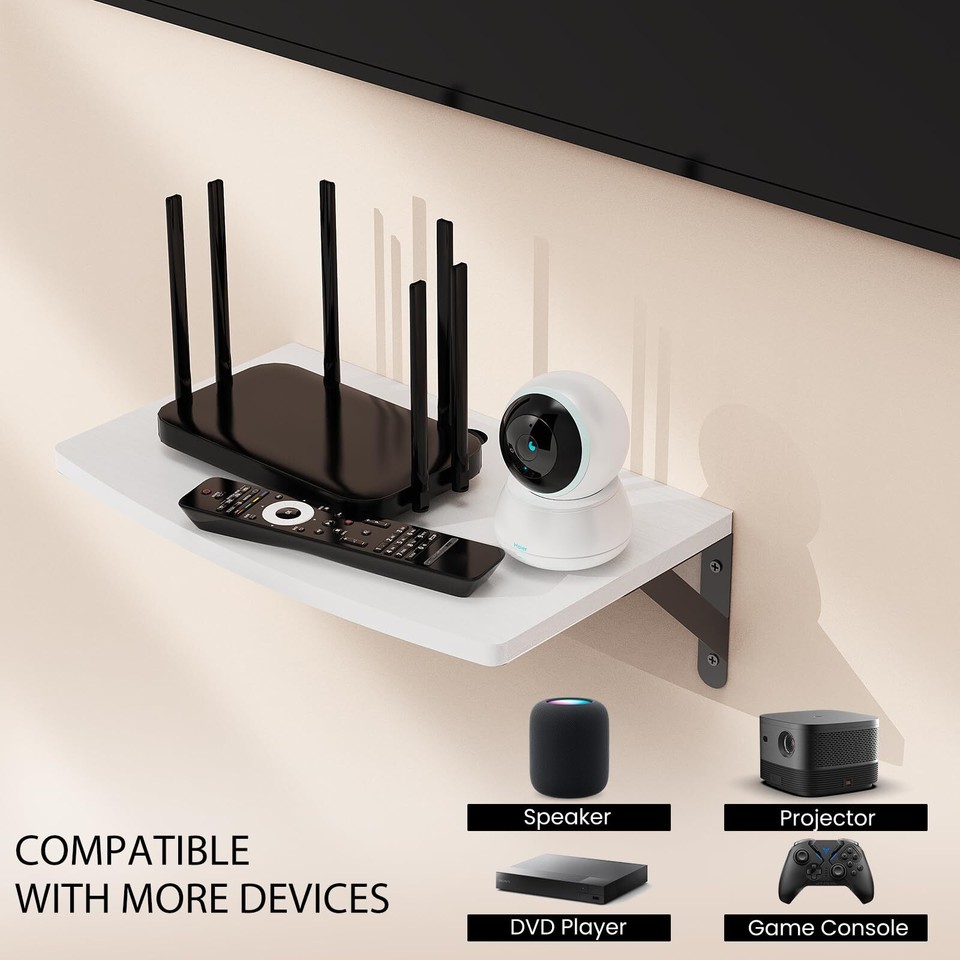 Floating AV Shelves for Wall Modem Shelf/Router Shelf/Cable Box Wall ...