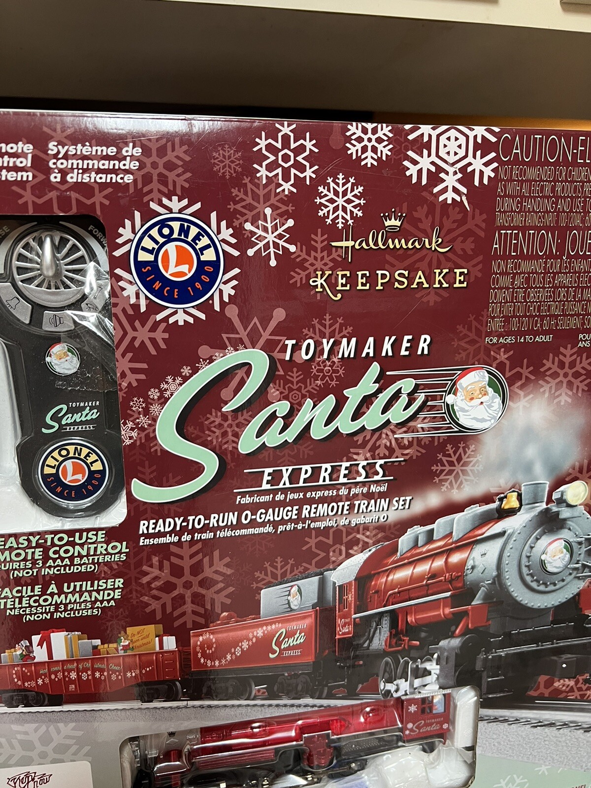 NEW Open box Hallmark Keepsake TOYMAKER SANTA EXPRESS Lionel Train Set ...