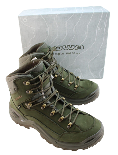 NWB LOWA Size 11 Renegade GTX Mid Dark Green Men Gore-Tex Hiking Boots ...