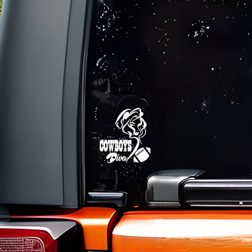 Dallas Cowboys Diva Vinyl Decal - NFL Football Sticker for Cars ...