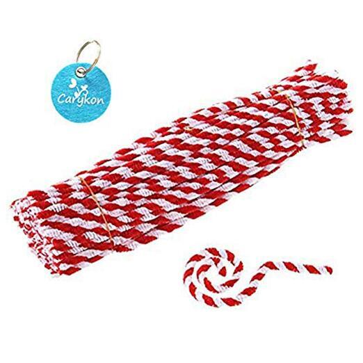 Pack of 100 Striped Chenille Stems Pipe Cleaners () Red | eBay