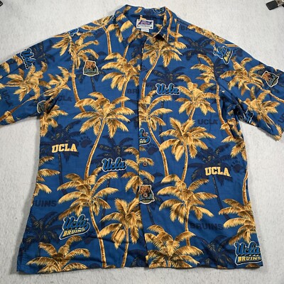 UCLA Bruins Reyn Spooner Shirt Mens Large Blue Hawaiian Rayon | eBay
