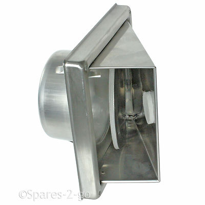 Stainless Steel Wall Air Vent Bathroom Cowl Extractor Outlet Non Return ...