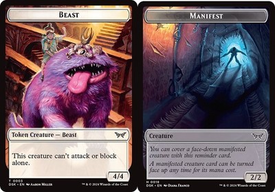 1x Beast (3) // Manifest (18) Token MTG Duskmourn: House of Horror NM ...