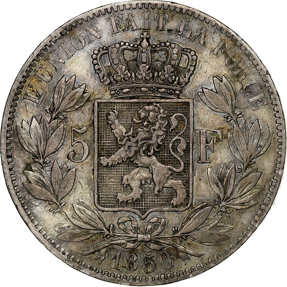[#1212513] Belgium, Leopold I, 5 Francs, 5 Frank, 1850, Silver, EF, KM ...