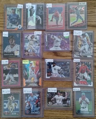 Baseball Lot Of 16 Serial Numbered Cards - See Description For List Of ...