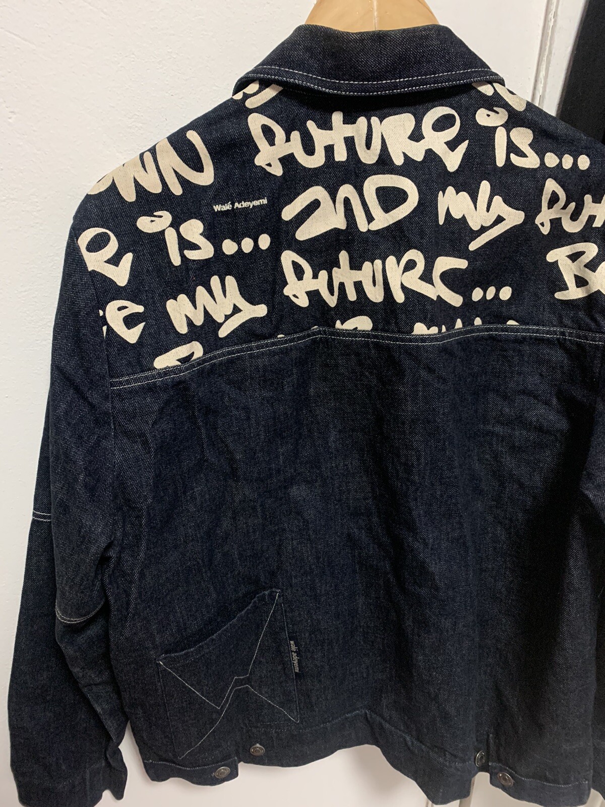 Wale Adeyemi B Side Mens Graffiti Back Denim Jacket Size M, Very Rare ...