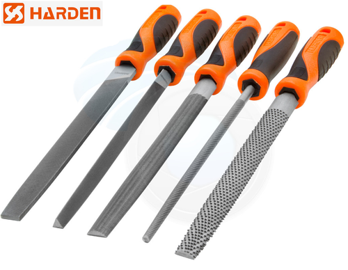 HARDEN 610631 metal file set and wood rasp 200mm long soft grip handles ...
