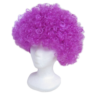 Economy Purple Afro Wig ~ HALLOWEEN 60s 70s DISCO CLOWN COSTUME PARTY ...