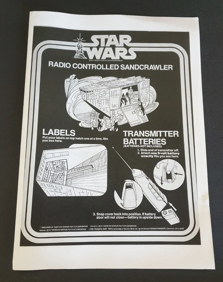 VINTAGE STAR WARS JAWA SANDCRAWLER REPLACEMENT REMOTE / KENNER REPRO ...