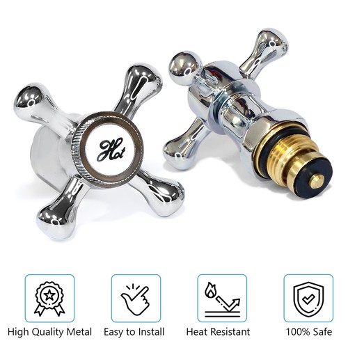 VICTORIAN STYLE CROSS HEADS REPLACEMENT BASIN SINK TAP CONVERSION KIT C ...