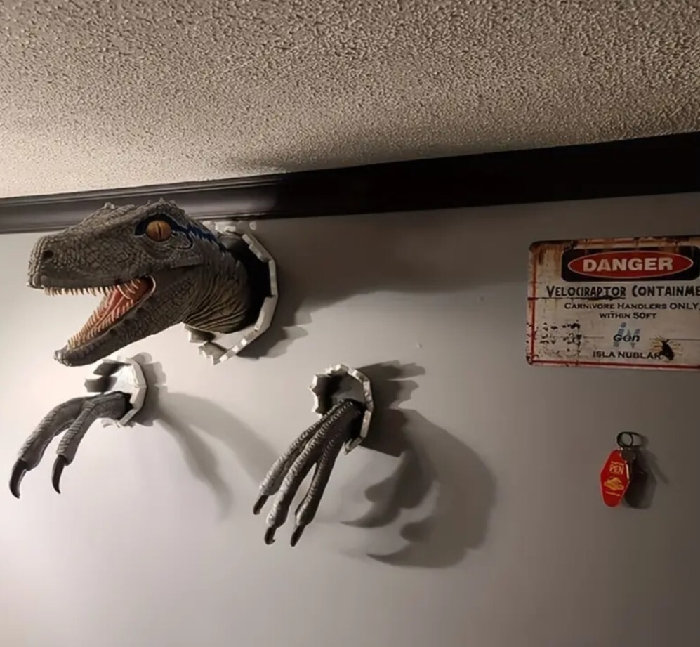 Dinosaur Raptor 3D Wall Decoration Scary And Cool | eBay