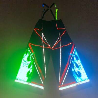 Heat Wave Pants Rave Pants Large L Glow Gear Nylon Reflective Phat ...