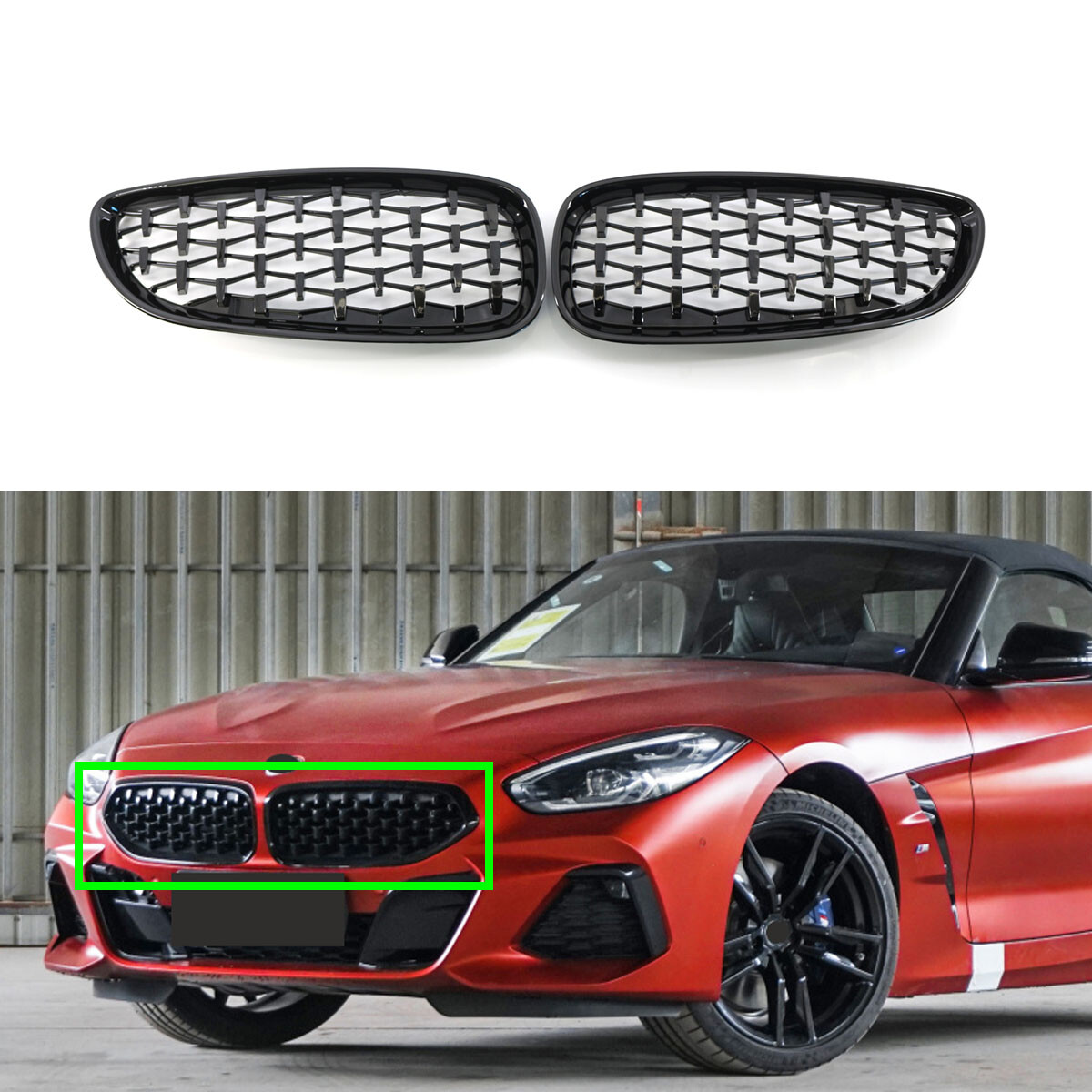 Gloss Black Front Grill Diamond Style Grille Kidney For 2009-2016 BMW ...