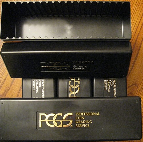 5 Black PCGS Storage Boxes Each Box Holds 20 Coins | eBay