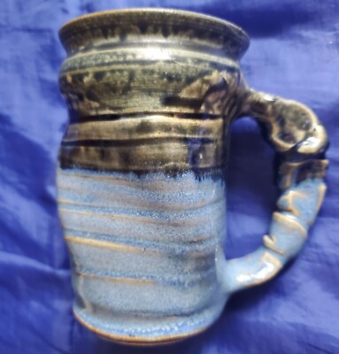 MCM Signed Pottery Mug Brutalist Wacky Abstract Handcrafted Stoneware ...