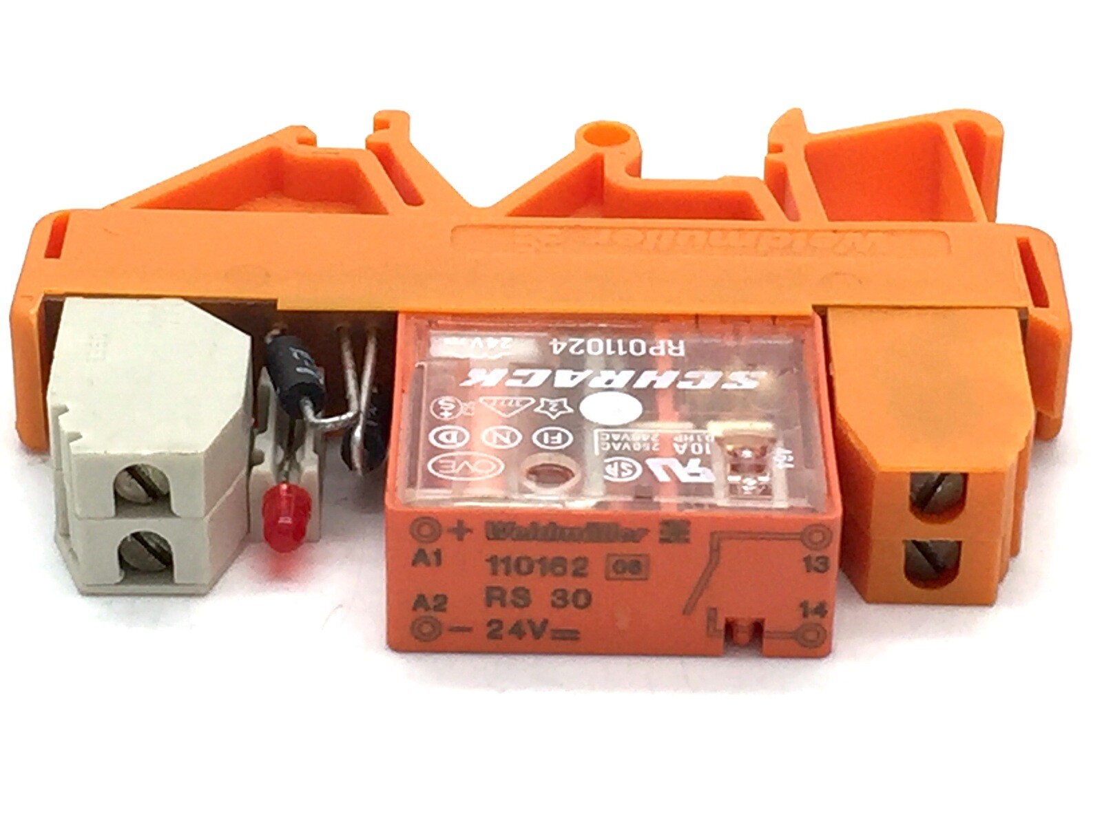 Weidmuller 110162 Relay SPST-NO 250VAC 10A RS 30 24VDC 0.1HP 240VAC x4 ...