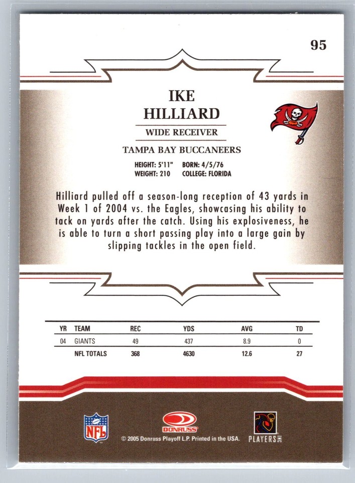 2005 Donruss Throwback Threads #95 Ike Hilliard Tampa Bay Buccaneers | eBay