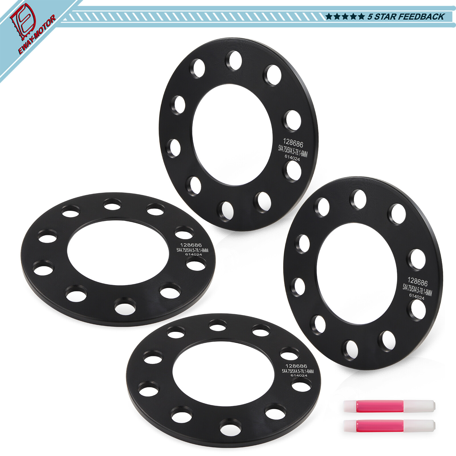 (4) 5x4.75 5x4.5 Wheel Spacer 6mm For Honda CR-V Hyundai Tucson For ...