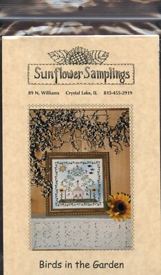 Cross Stitch Sunflower Samplings Birds Garden Primitive Sampler ...
