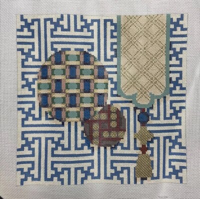 Associated Talents Needlepoint Handpainted Canvas ‘Fretwork/Tassels ...