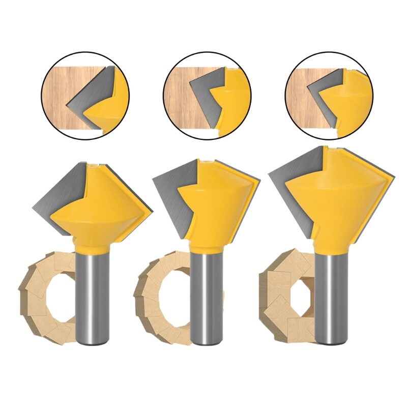 3 Pcs/Set Bird s Mouth Router Bit Joint 1/2" Shank Woodworking for ...